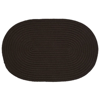 Black Solid Textured Handcrafted Reversible Oval Door Mat 40" x 60 ...