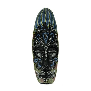 Aboriginal Dot Painted Topang Setut Wood Tribal Wall Mask - Bed Bath ...
