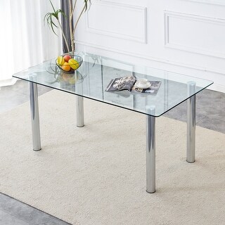 A modern minimalist style glass dining table - Bed Bath & Beyond - 40156942