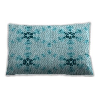 Ahgly Company Patterned Indoor-Outdoor Tron Blue Lumbar Throw Pillow ...