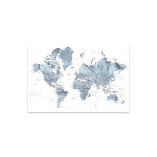 Detailed Watercolor World Map Lazer Print On Acrylic Glass by blursbyai ...