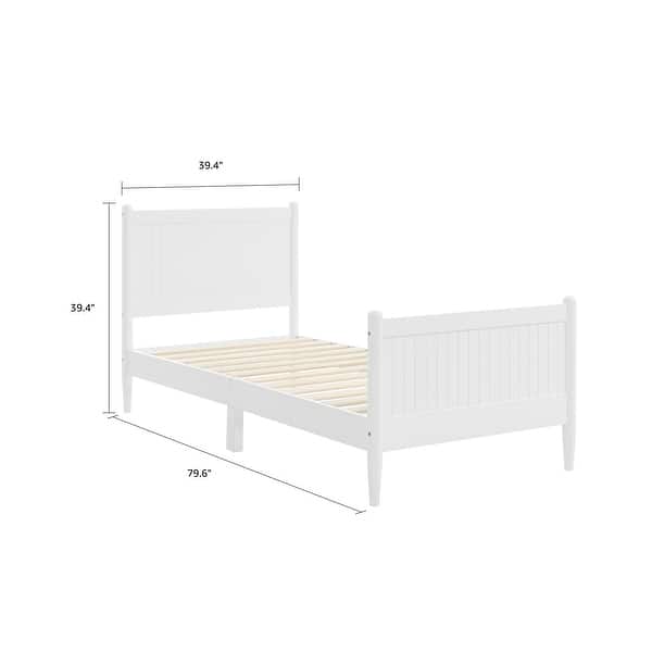 MUSEHOMEINC Wooden Twin Bed Frame with Headboard & Footboard Designed ...