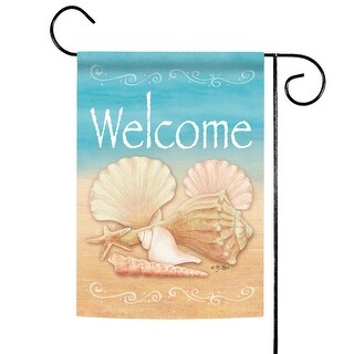 Seashells 'Welcome' Outdoor Garden Flag 18" x 12.5" - Bed Bath & Beyond ...