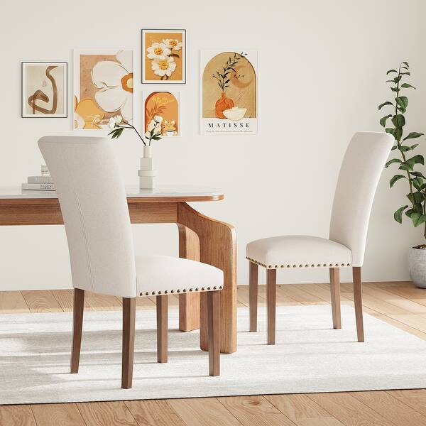 RENEWLINE Upholstered Parsons Dining Chairs Set of 2/4/6, Fabric Dining ...