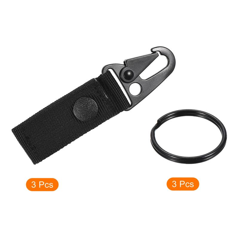 Belt Keeper Key Ring, Nylon Webbing Strap Hanging Gear Buckle, Black ...