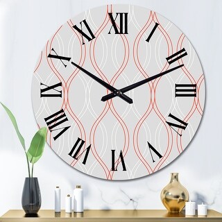 Designart 'Abstract Waves In Retro Colours I' Patterned wall clock ...