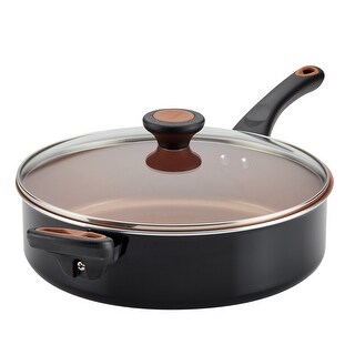 Farberware Glide Copper Ceramic Nonstick Sauté Pan with Lid and Helper ...