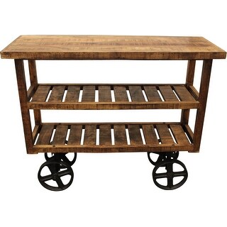 Golden Trolley Console with Shelves on Iron Wheels - Bed Bath & Beyond ...