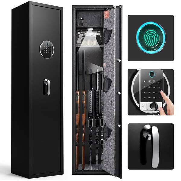 Metal 4-5 Gun Biometric Fingerprint Gun Safe Rifle Safe Gun Cabinet ...