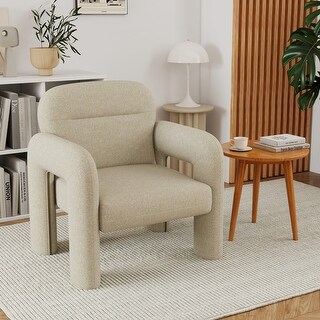 Modern Fabric Upholstered Accent Chair with U-Shaped Legs For Living ...
