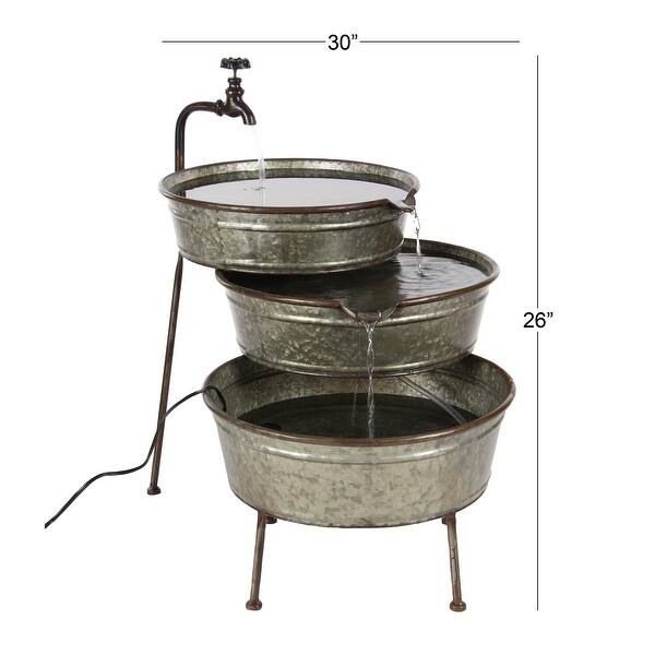 Gray Fountain Indoor Outdoor Decor with Spigot style - Bed Bath ...