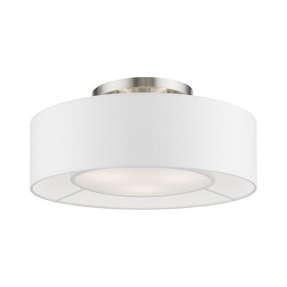 Livex Lighting 47173 Gilmore 3 Light 17" Wide Flush Mount Drum Ceiling ...