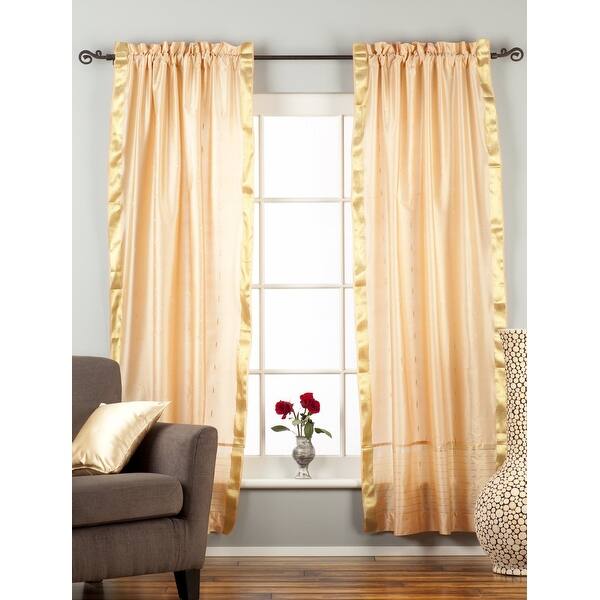 Misty Rose Rod Pocket Sheer Sari Curtain / Drape / Panel - Piece - Bed ...