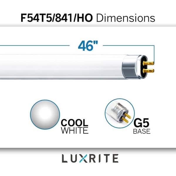 Luxrite (30 Pack) F54T5/841/HO 54W 46 Inch T5 Fluorescent Tube 4100K ...