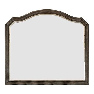 43.5 Inches Scalloped Mirror with Molded Details, Brown - 43.5 H x 48 W ...