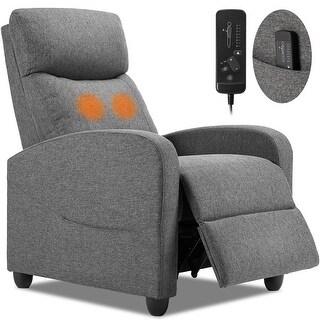 Small Massage Recliner Chair with Vibration Lumbar Support and ...