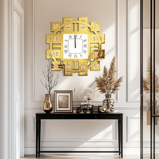 Wall Clock in Mirrored Faux Gemstones for Living Room Wall Decor Clock ...