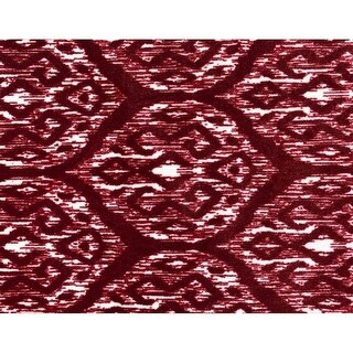 2' X 3' Red And White Ikat Tufted Washable Non Skid Area Rug - 3'6 ...
