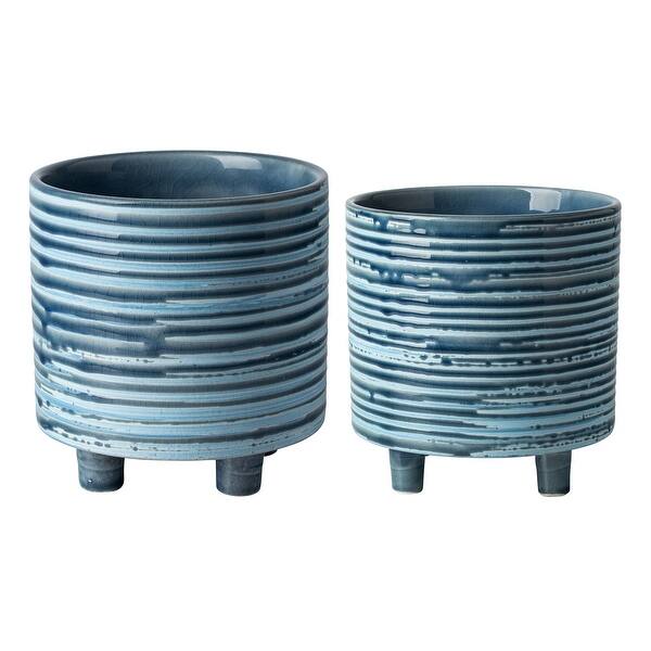 Plutus Brands Planter in Blue Porcelain Set of 2 - Bed Bath & Beyond ...