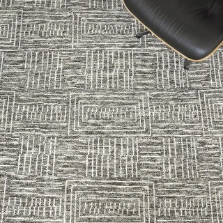 EXQUISITE RUGS Aldridge Hand-knotted Wool/Bamboo Silk Charcoal/Ivory ...