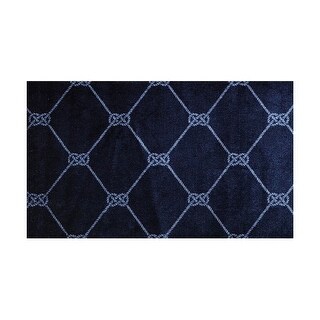 2' x 3' Navy Nautical Knots Washable Floor Mat - 3'6" - Bed Bath ...