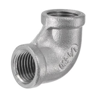 Pipe Fitting Elbow Female Thread Hose Connector Adapter - Silver Tone ...