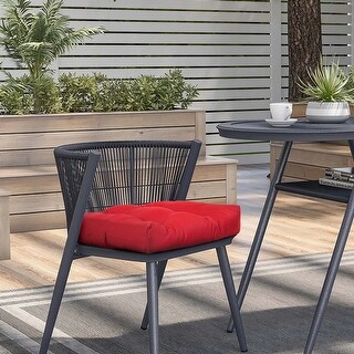 Ruby Red Outdoor Settee Cushion 19 x 19 in Solid Red - 19" x 19" x 3 ...