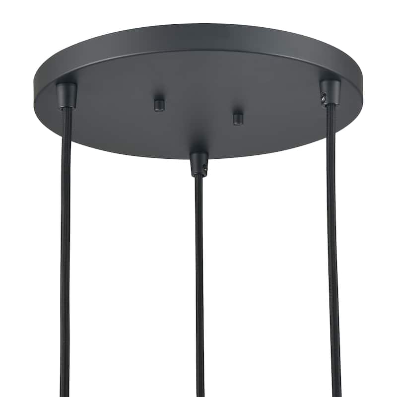 Dylan 12-inch Wide 3-Light Chandelier in Matte Black - 12-inch Wide ...