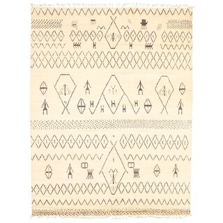 ECARPETGALLERY Hand-knotted Pak Finest Marrakesh Cream Wool Rug - 7'10 ...
