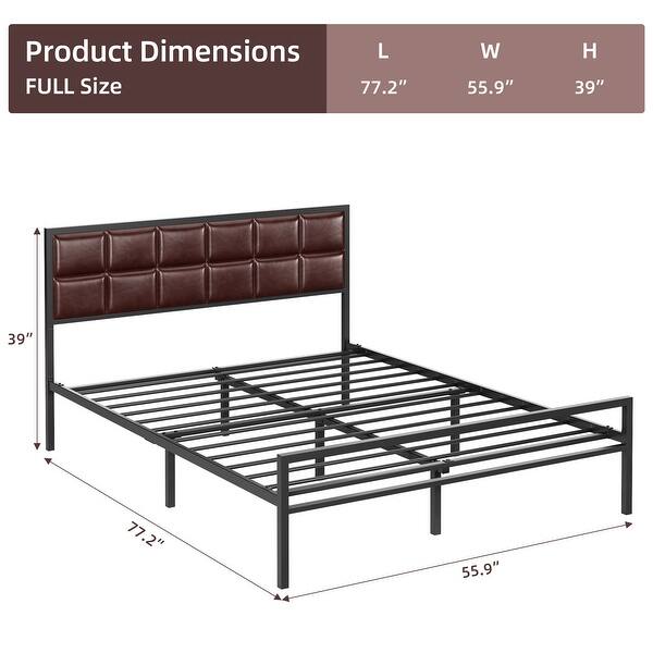 Bed Frame with Metal Slat Support - Bed Bath & Beyond - 39486641