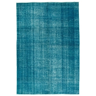 ECARPETGALLERY Hand-knotted Color Transition Turquoise Wool Rug - 6'7 x ...