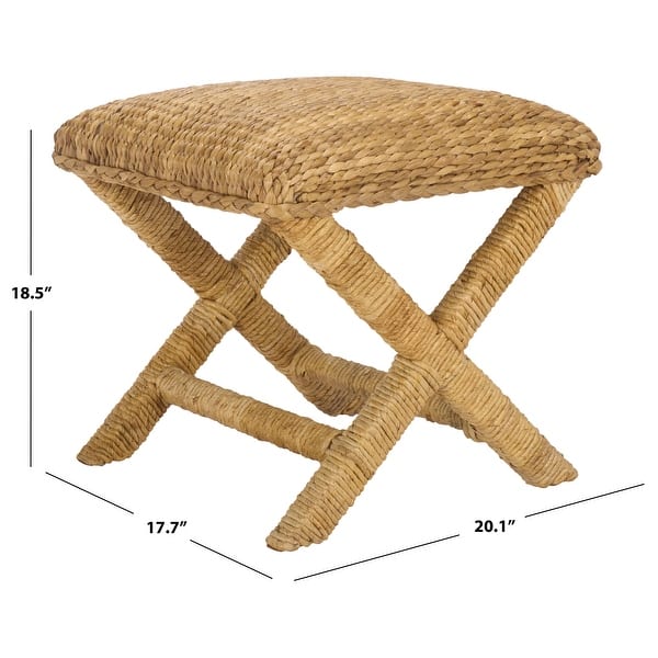 SAFAVIEH Couture Capri Anna Woven Water Hyacinth Ottoman - Bed Bath ...