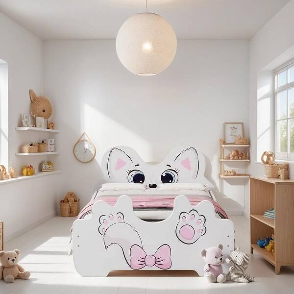 Cute Cartoon Twin Size Platform Bed with Ball-shaped Pull Trundle - Bed ...