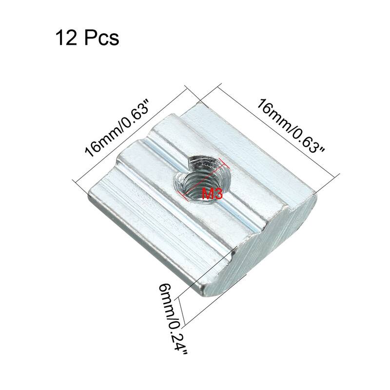 M3 Slide in T-Nut for 3030 Series Aluminum Extrusions Profile 12 Pcs ...