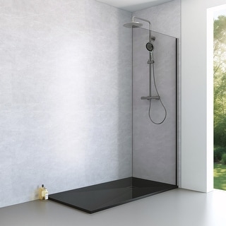 Basique Matte Stone‑Texture Composite Marble Shower Base - 32" x 60 ...