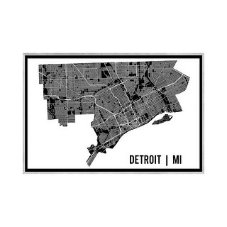 iCanvas "Detroit Map" by Mr. City Printing Framed - Bed Bath & Beyond ...