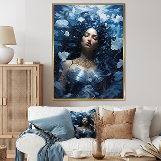 Designart "Hindu Woman Atman Spirit Abyss II" Hinduism Framed Canvas ...