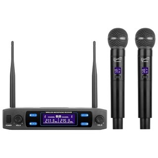 Supersonic VHF Dual Fixed Channel Professional Wireless Microphone with ...