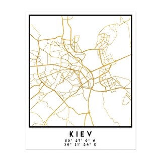 Kiev Ukraine Kiev Street Map Maps Minimal Urban Art Print/Poster - Bed ...
