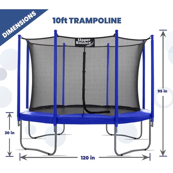 Machrus Upper Bounce 10 FT Round Outdoor Trampoline Set with Safety Net ...