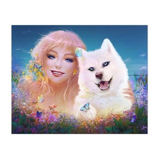 Dog a girl s best friend Digital Animals Feminine Art Print/Poster ...