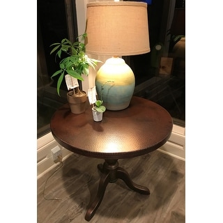 copper hammered table