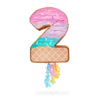 Number 2 Ice Cream Pinata for Two Sweet 2nd Birthday Party, Pull String ...