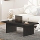 47 Inch Modern Rectangular Coffee Table with Spacious Top and Slatted ...