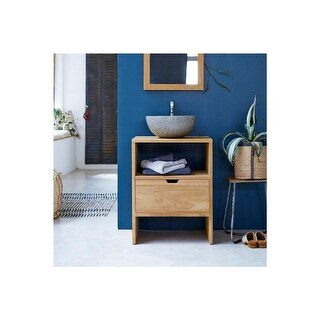 OROA Kwarto Solid Teak Vanity Unit - Bed Bath & Beyond - 37207230