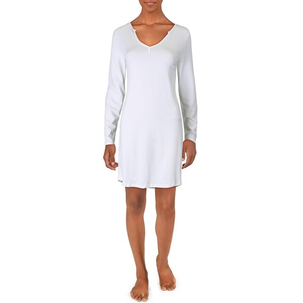 Bearpaw Women's Long Sleeve Button Detail V-Neck Sleepwear Lounge ...