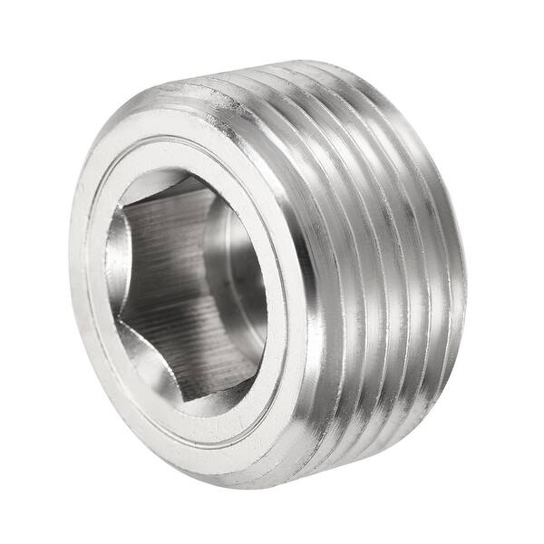 Brass Pipe Plug 1" NPT Male Thread Hex Internal Socket Fitting Silvery ...