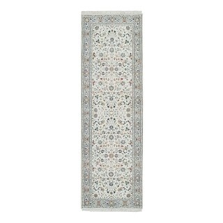 Hand Knotted Ivory Fine Oriental with Wool Oriental Rug (2'8" x 8'5 ...