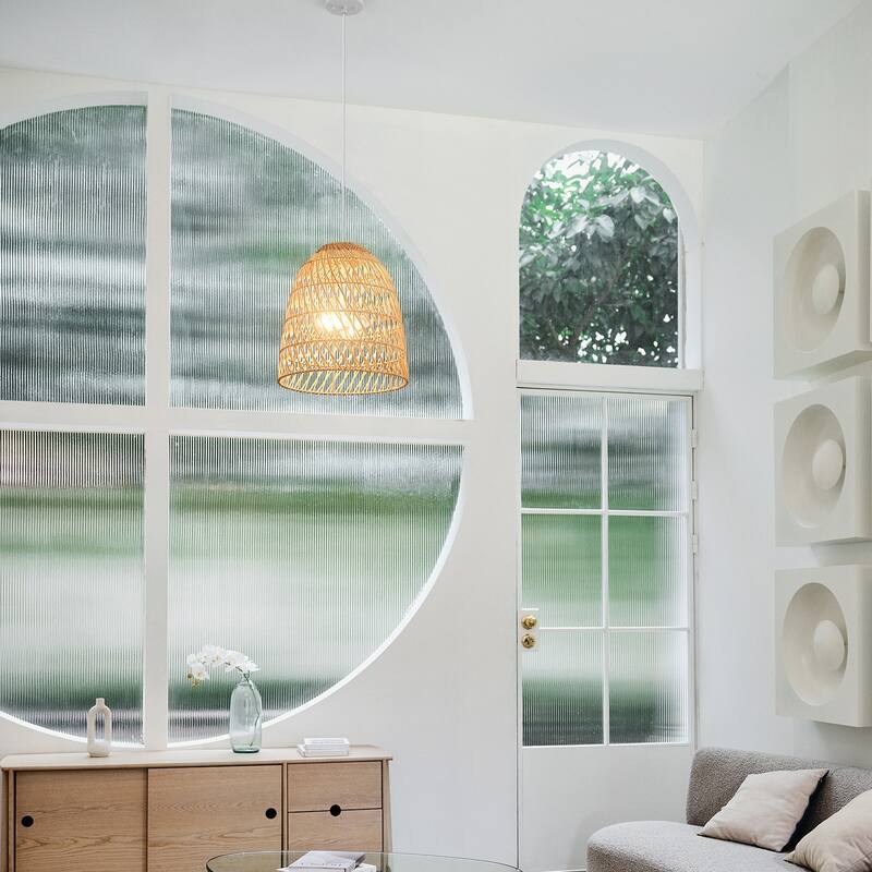 Galen 2-Light Chandelier with Natural Bamboo and Rattan Shade - one ...