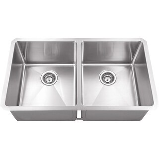 Hardware Resources 32" Undermount Double Basin Stainless Steel Kitchen ...